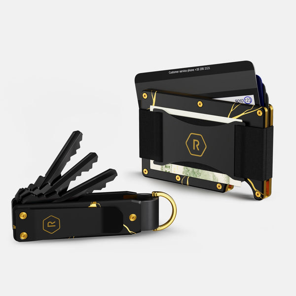 The Ridge: Wallet + Keycase Kit - Kintsugi - Black - Ridge UK