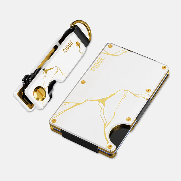 The Ridge: Wallet + Keycase Kit - Kintsugi - White - Ridge UK